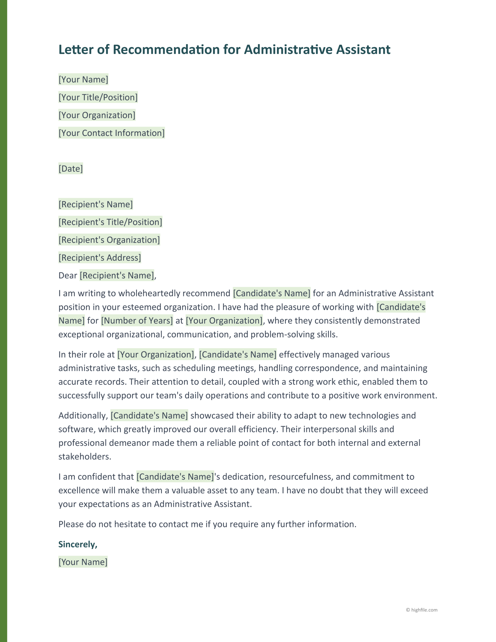 Letter Format For Recommendation 28+ Recommendation Letter Templates