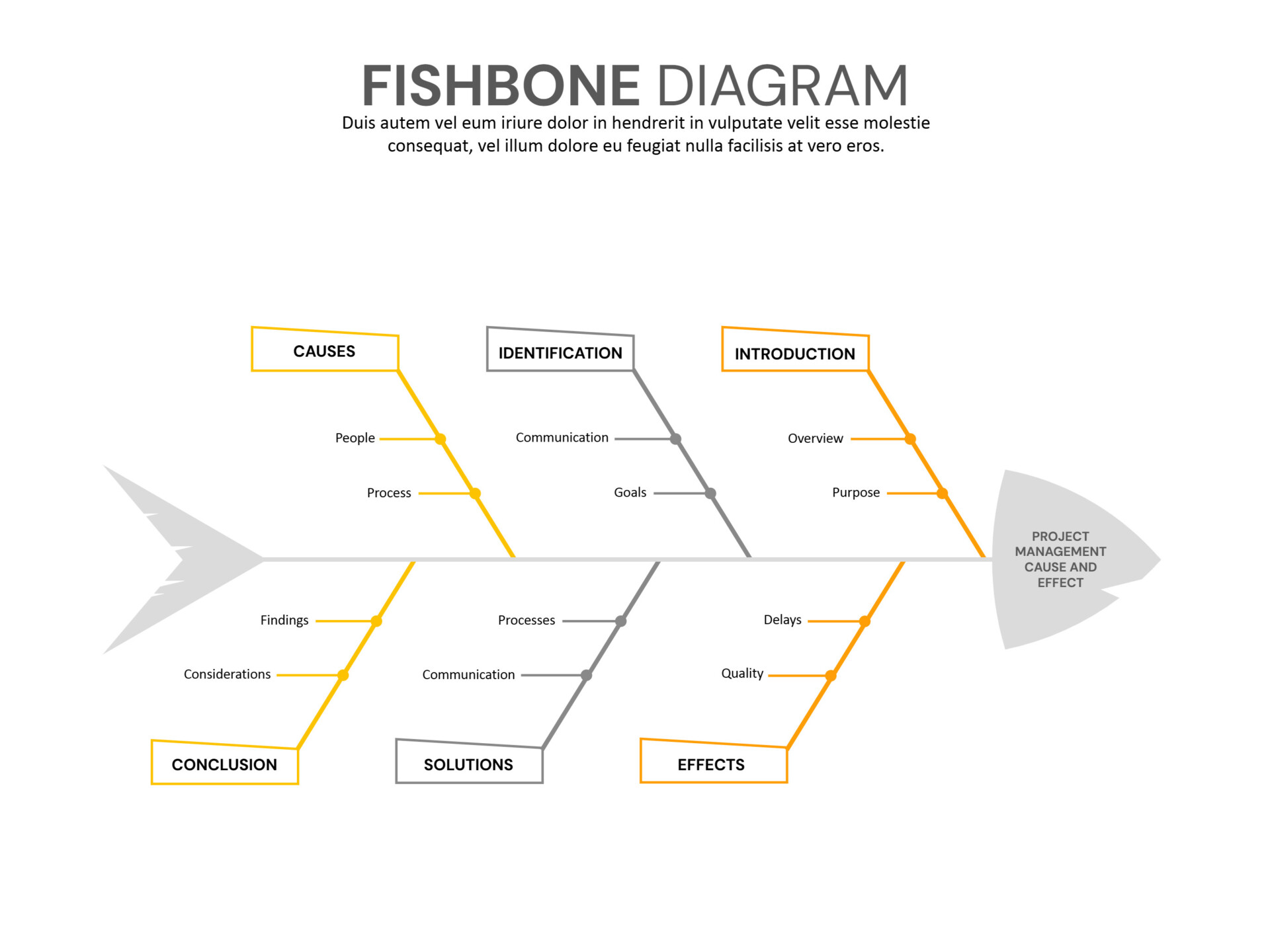Project Management Cause and Effect Fishbone Diagram Template - Google ...